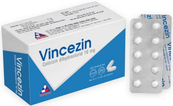 Hướng dẫn sử dụng thuốc chống dị ứng - Vincezin (Cetirizin)