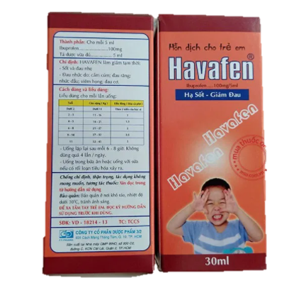 Thuốc giảm đau, hạ sốt - Prebufen, Havafen (Ibuprofen)