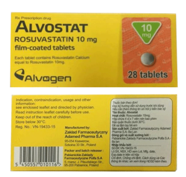Thuốc điều trị mỡ máu Rosuvastatin - Alvostat