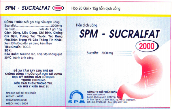 Thuốc trị loét dạ dày Sucralfate - SPM-Sucralfat