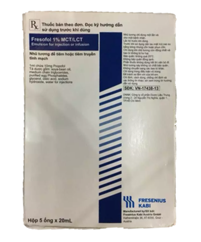 Thuốc gây mê tĩnh mạch Propofol - Fresofol